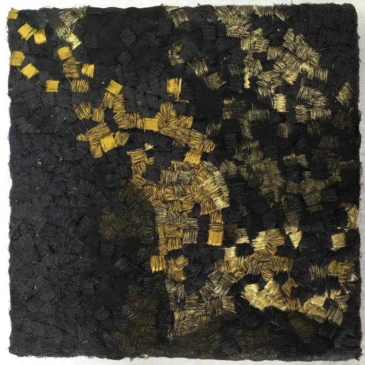 Hazel Bruce: 'Make do and mend' pieced fabrics connected by repeated ...